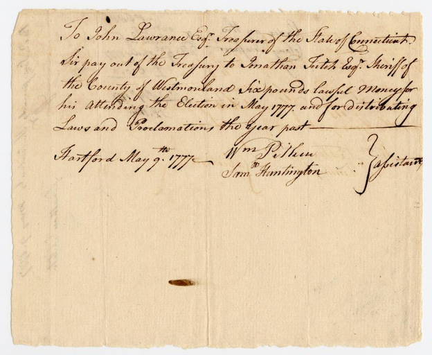 Declaration Signer Samuel Huntington War Dated Ds