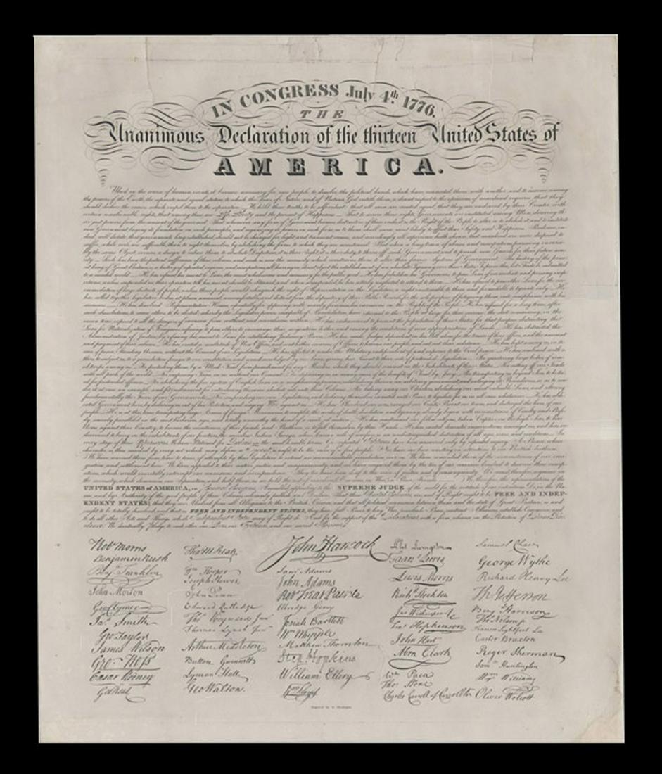 Rare Declaration of Independence Broadside engraved by - Feb 26, 2020 ...