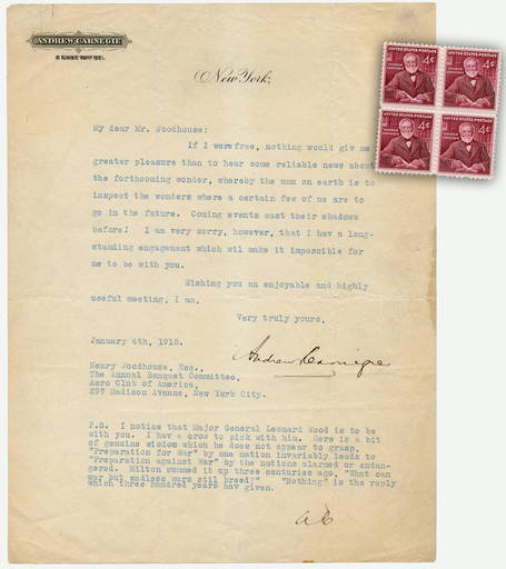 Andrew Carnegie, Remarkable 2x Signed TLS on Airplanes, - Mar 25, 2020 ...