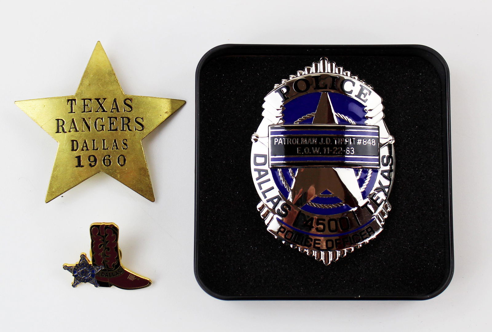 [john F. Kennedy] Dallas Police & Secret Service Badges