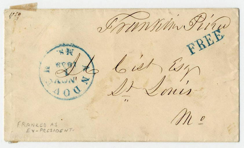 Franklin Pierce Free Franked Envelope as Ex-President - Mar 03, 2021 ...