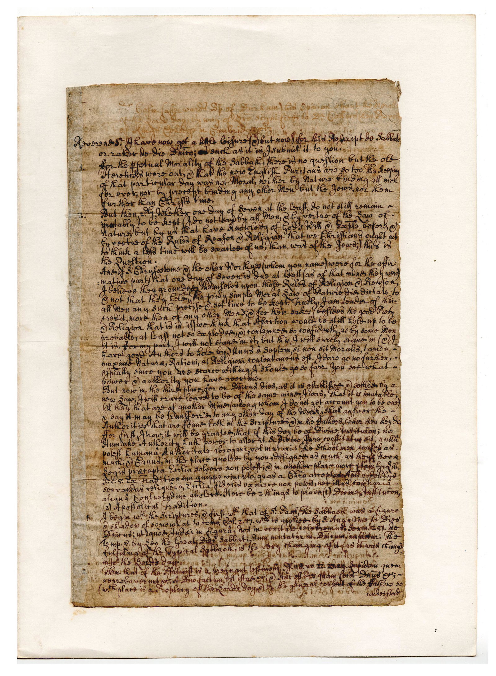 For Auction: Bishop of Durham, John Cosin, Signed Document Re: The ...