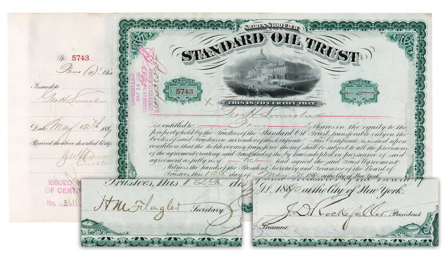 John D. Rockefeller & Henry M. Flagler Signed Standard