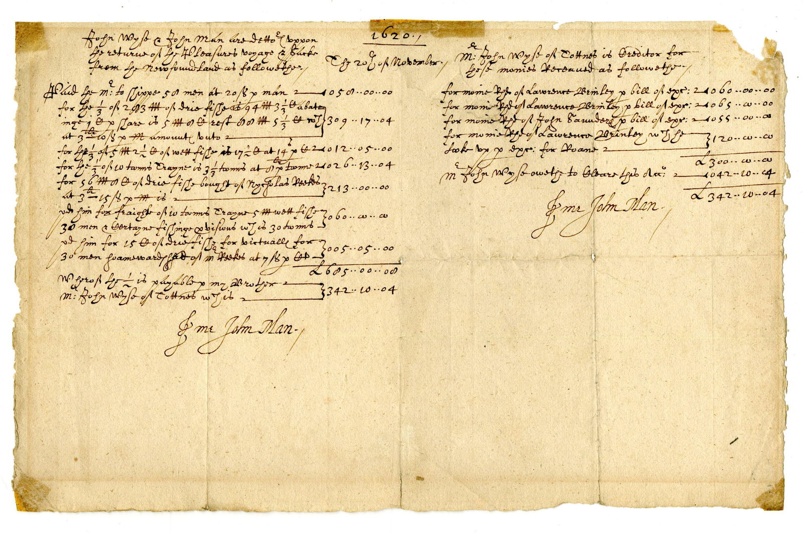 1620 New World Document! Ship's Expense and Credit Log - Jan 06, 2022 ...