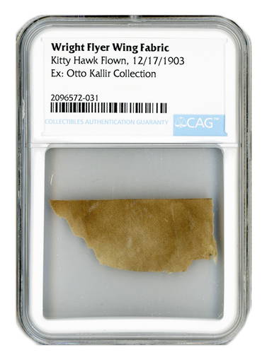 Wright Flyer Kitty Hawk Flown Fabric Cag Certified And