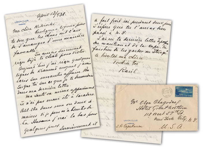 José Raúl Capablanca ALS From Same Year as Disastrous 1938 AVRO Chess ...