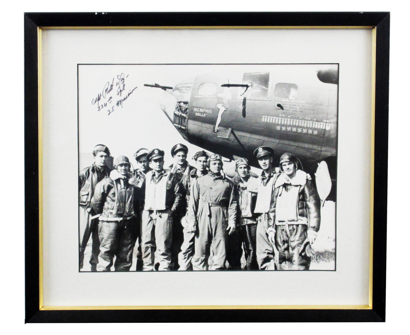 Memphis Belle Crew Photo Signed By Capt. Robert Morgan