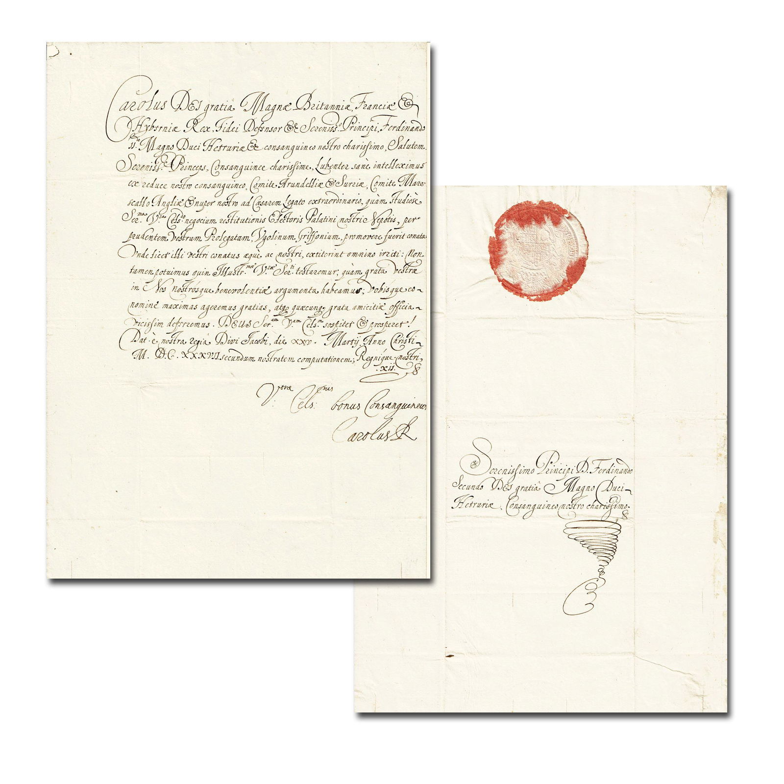 Charles I Letter Signed in 1637, a High Point in his Rule - May 04 ...