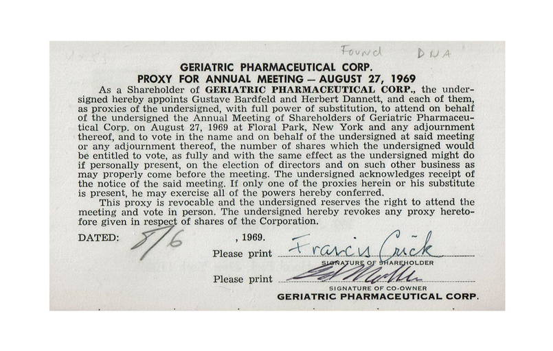 Francis Crick "father Of Dna" Signed Proxy