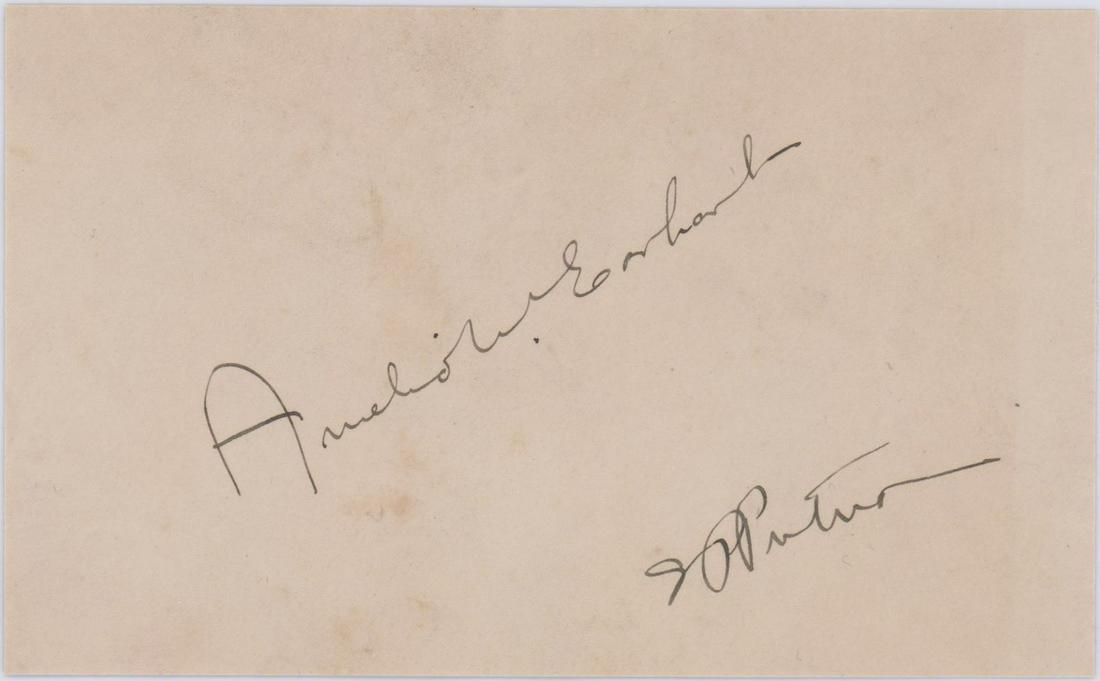 Amelia Earhart Large & Bold Signature! Rare Combo With Her Husband!