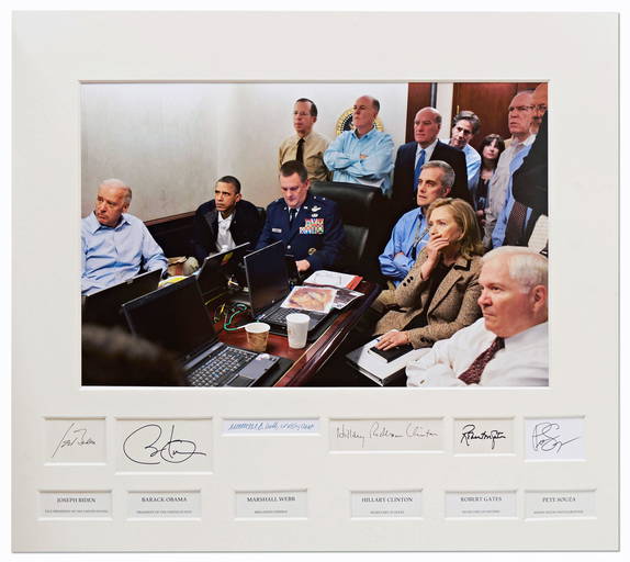 Iconic "situation Room" Photo Signed By Obama, Biden, Clinton ...
