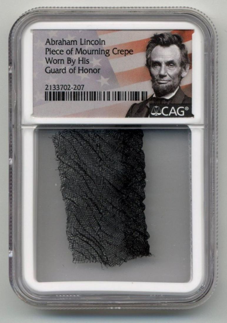 Abraham Lincoln: Mourning Crepe Worn by Guard of Honor as He Lay in ...