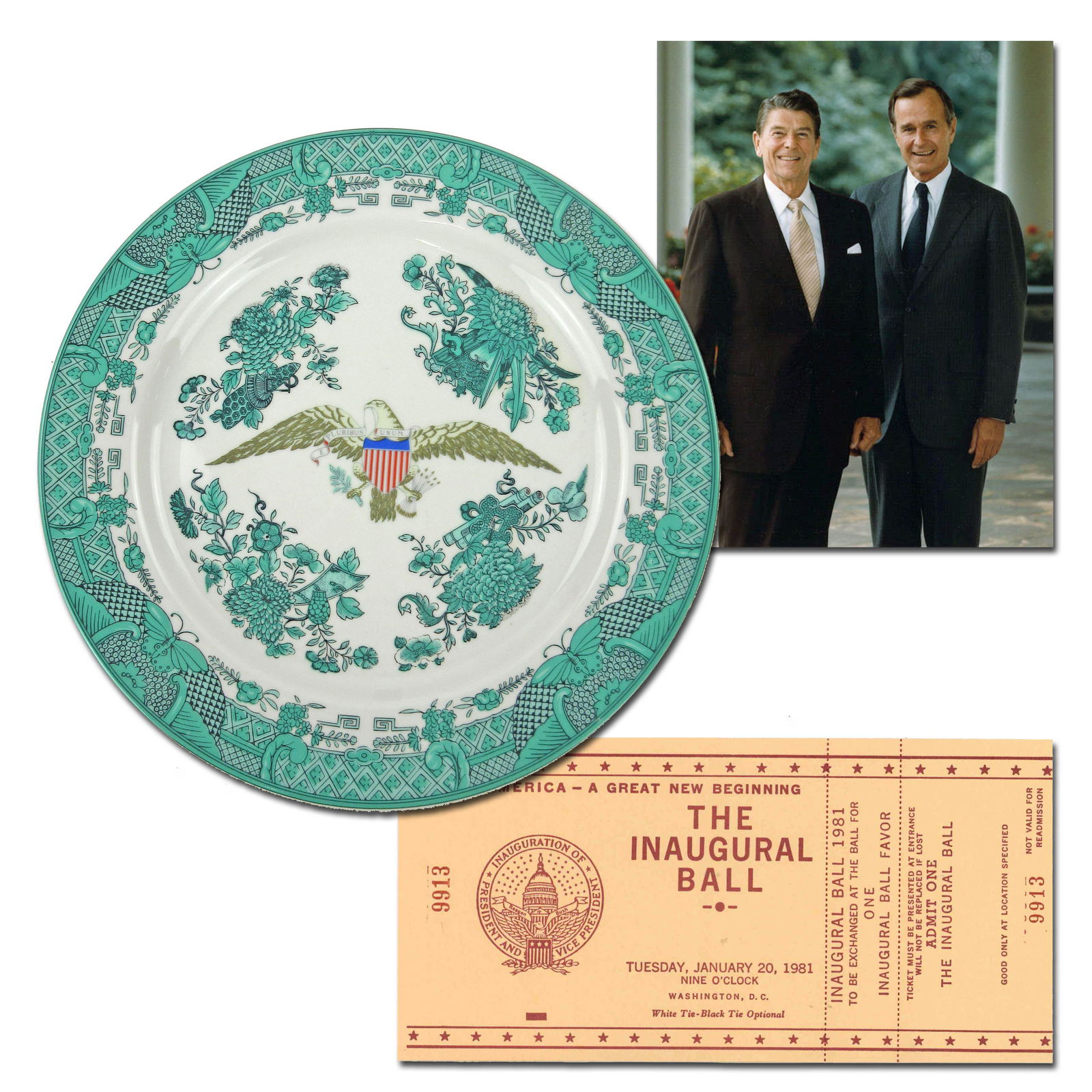 Ronald Reagan Inauguration Candlelight Dinner Plate, Mottahedeh ...