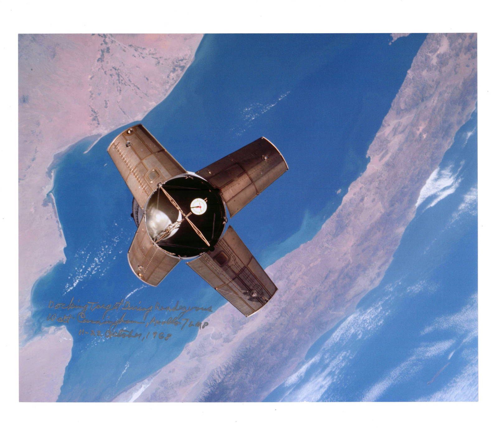 Walter Cunningham Signed Color Photo of Apollo 7 Rocket Stage (#0156 ...