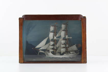 Boucher Lewis Ship Model Of A Freighter