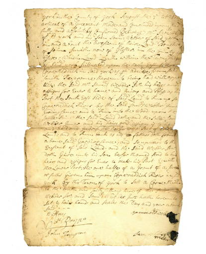 Indenture From Samuel Webber, Witness Against Rev. Burroughs At Salem ...