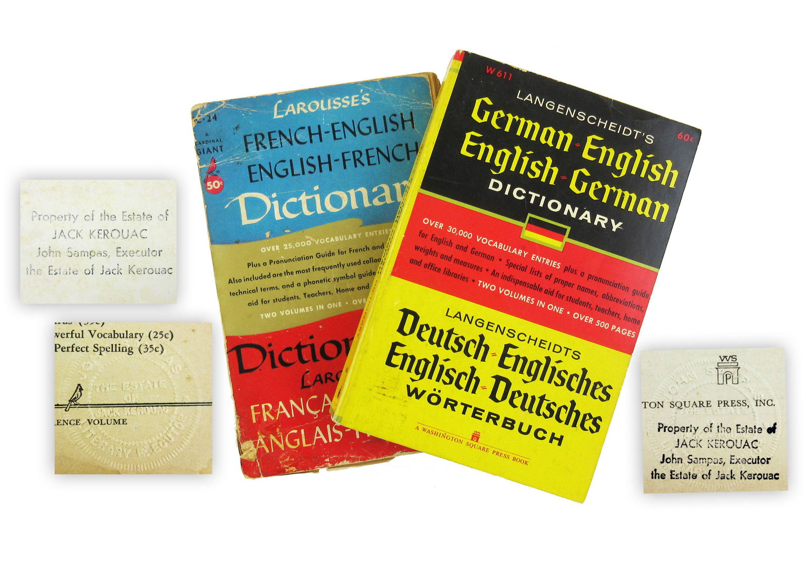 Jack Kerouac Personally Owned Pair Of Foreign Language Dictionaries ...