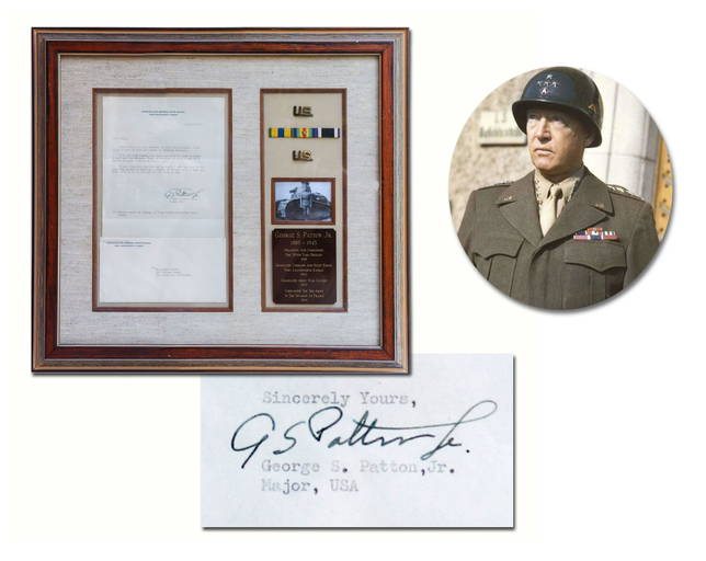George S. Patton Signed Letter With Two Of His Military Insignia, "i Am ...