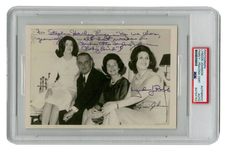 Lyndon B. Johnson & Family Signed Photograph, Psa Authenticated