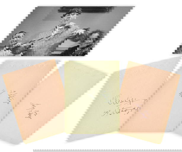 The Three Stooges (moe, Larry, & Curly) Autograph Pages