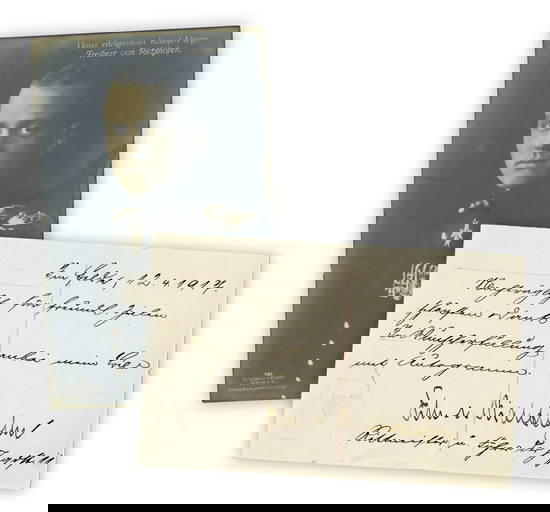 'the Red Baron' Manfred Von Richthofen Fantastic Ls On Photograph ...