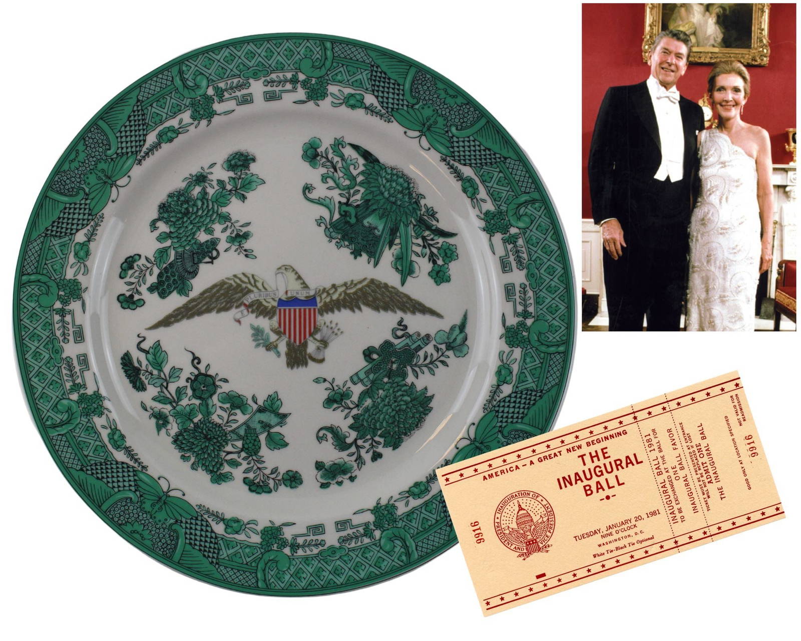 Ronald Reagan Inauguration Candlelight Dinner Plate, Chinese Export ...