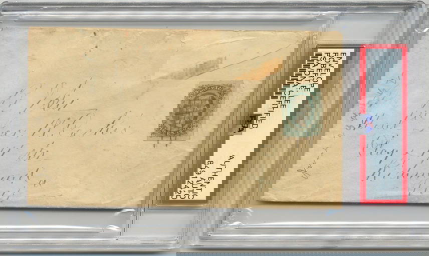 Robert E. Lee Signed Envelope. Psa Encapsulated.