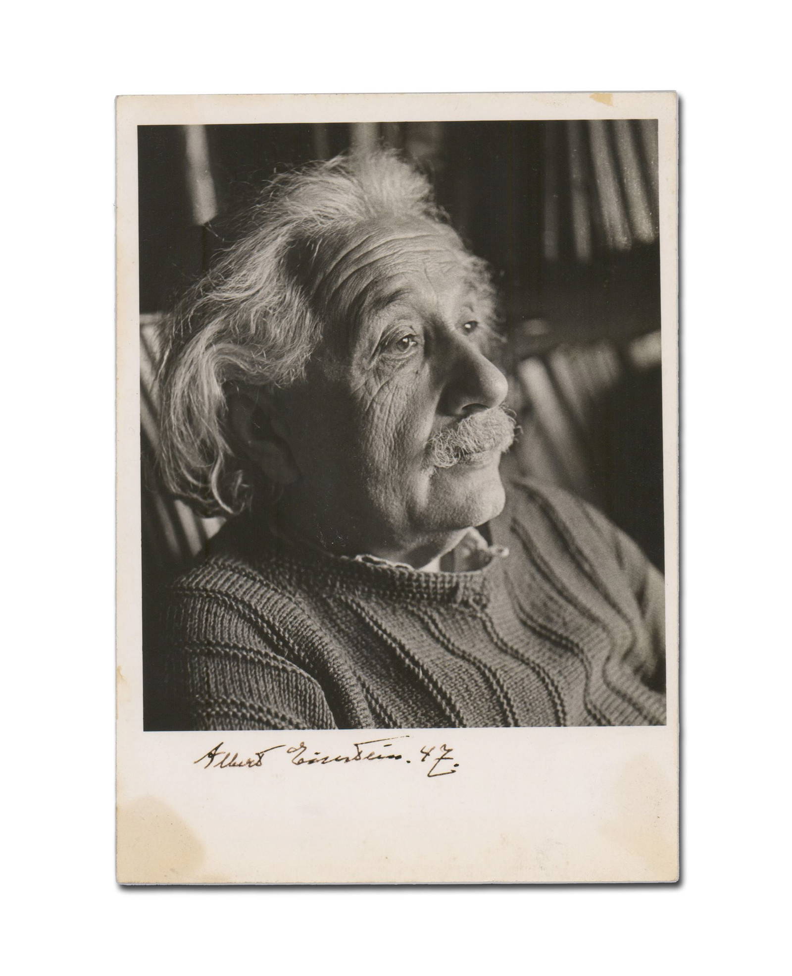 The Postage Stamp Einstein Photo By Herman Landshoff, Einstein's Full Signature! Auction