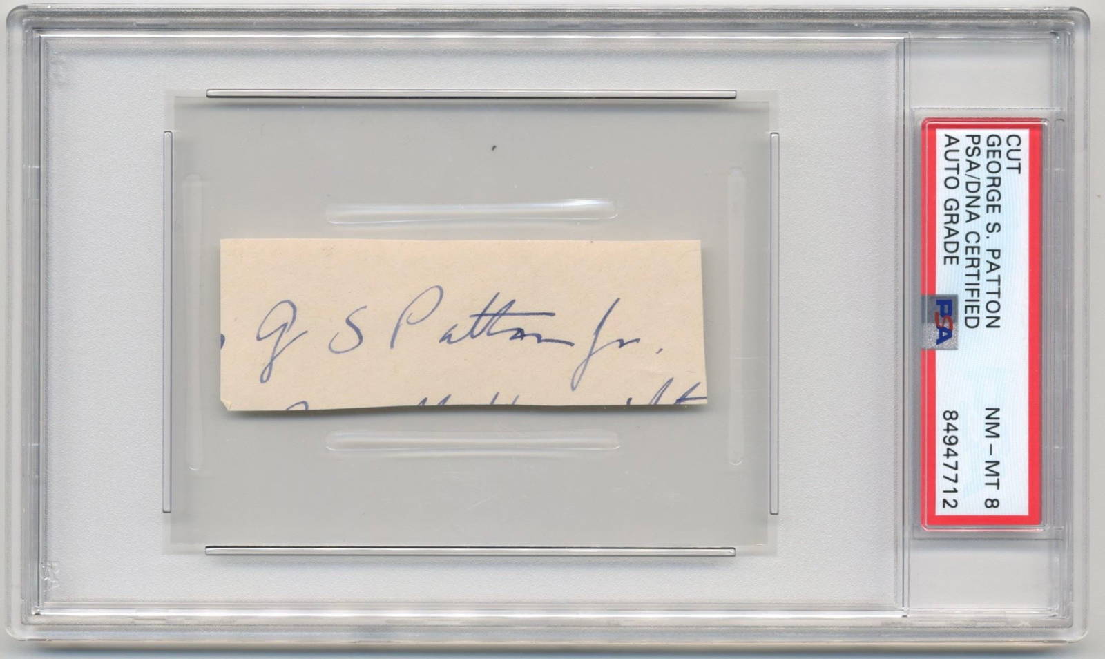 George S. Patton Jr. Cut Signature, Psa Nm-mt 8 Auction
