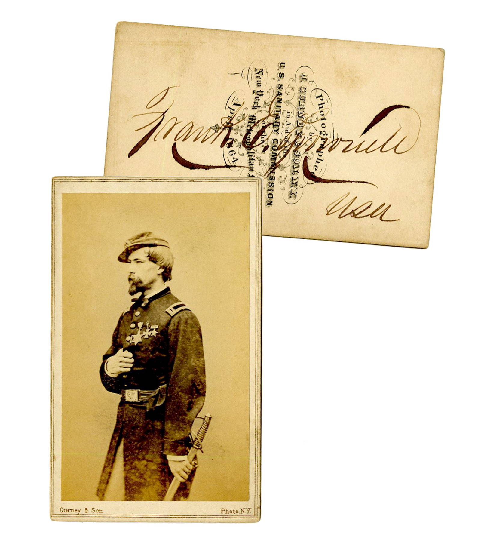 Francis E. Brownell Signed Cdv, Large And Bold Signature! Auction