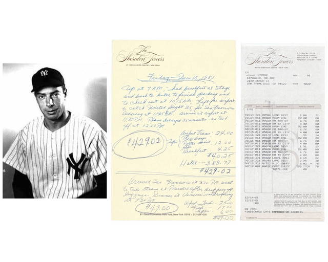 Joe Dimaggio Diary: A Day In The Life Of The Yankee Clipper! Jsa ...