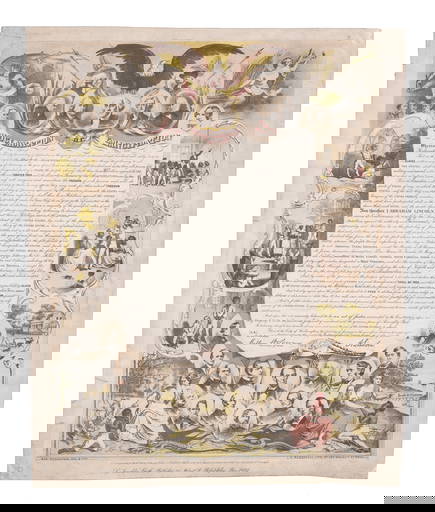 Illustrated Emancipation Proclamation Broadside Ft. Founding Fathers And Abolitionists