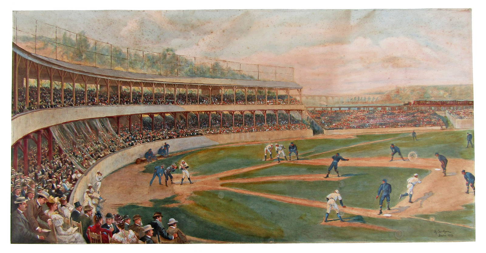 1894 Temple Cup Baseball Game! Rare Color Photogravure. Henry Sandham ...