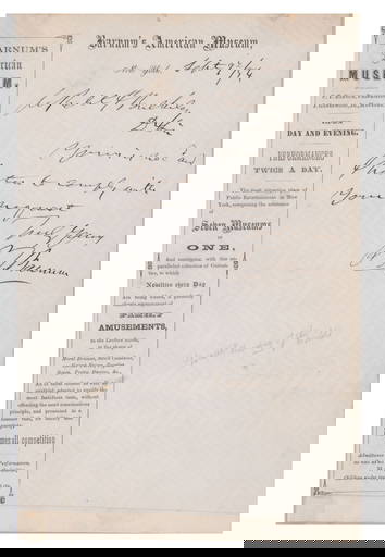P. T. Barnum Sends An Autograph…on The Day Of “the Barnum Riots”!