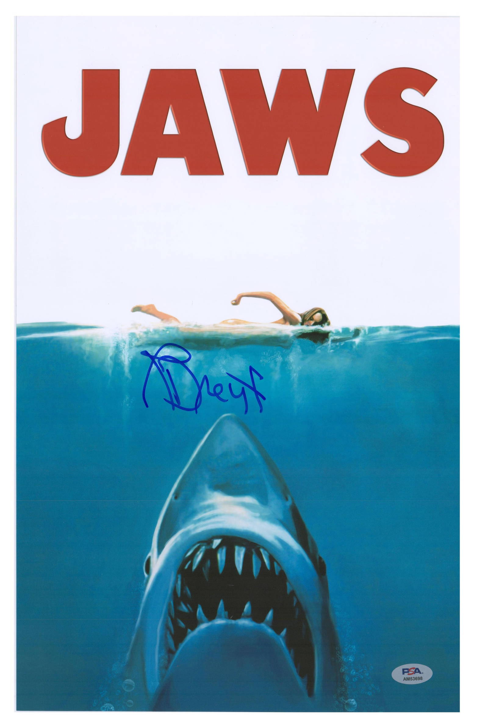 Classic “jaws” Poster Signed By Star Richard Dreyfuss, Psa/dna Auction