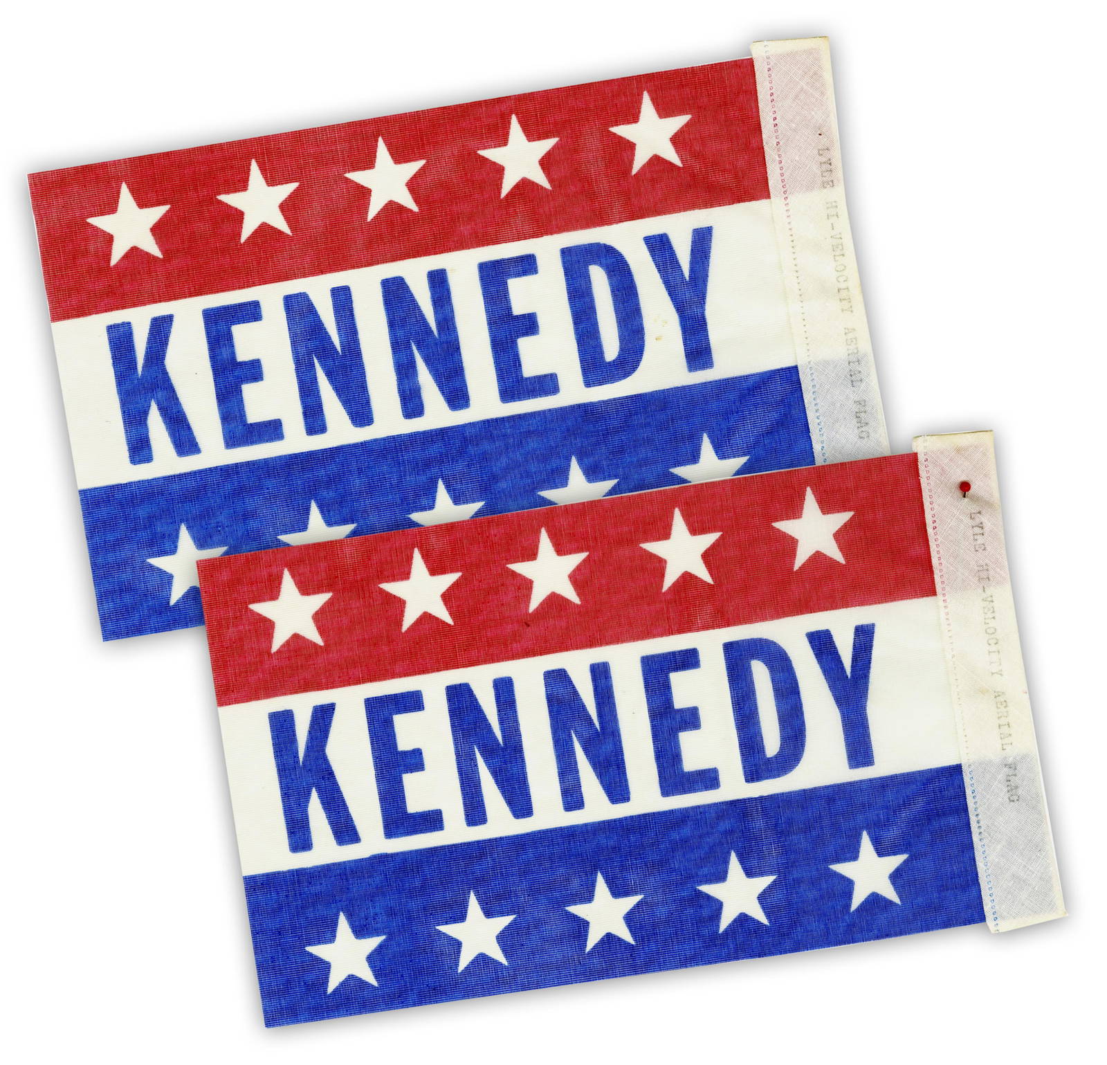 (2) John F. Kennedy 1960 Campaign Flags, Ex. Helen Keyes, Kennedy ...