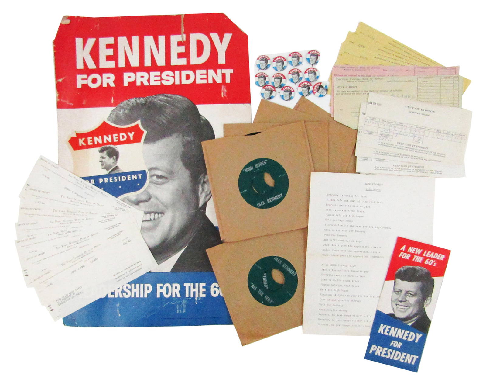 Kennedy For President 1960 Campaign Material, Ex. Helen Keyes, Kennedy ...