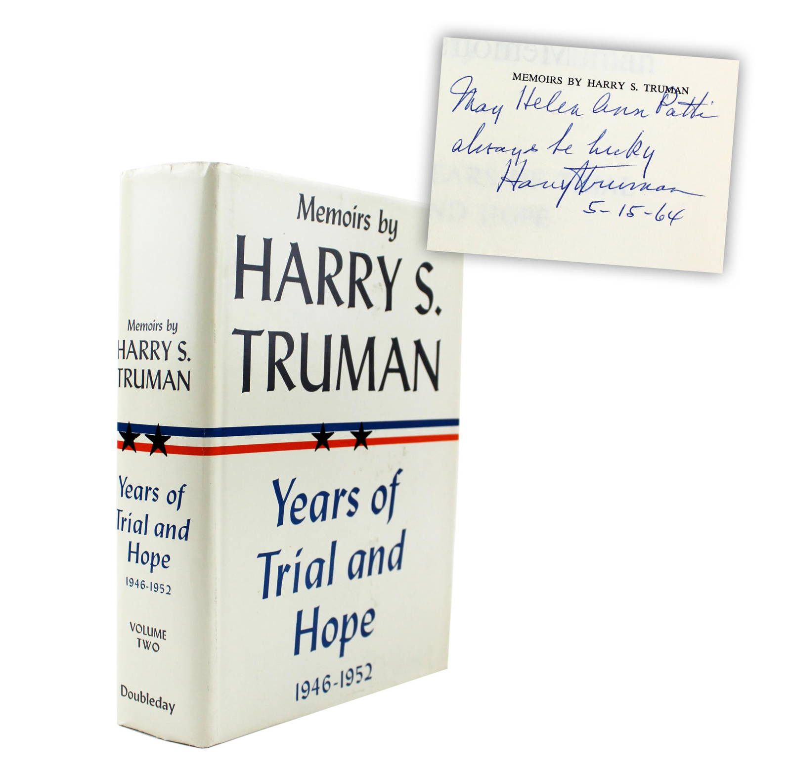 Harry Truman Signed & Inscribed 1st Ed. "years Of Trial And Hope, 1946 ...