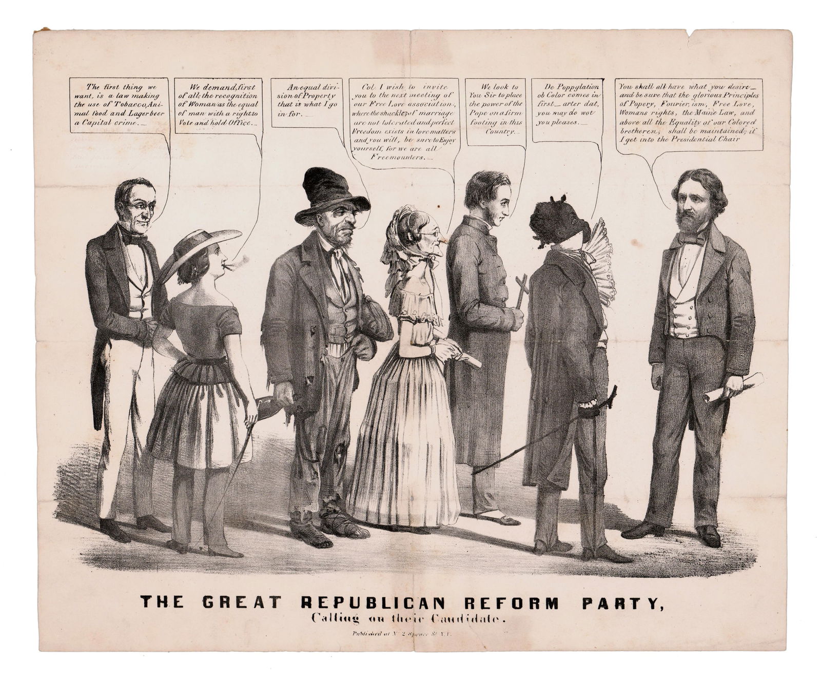 [john C. Frémont] "the Great Republican Reform Party," 1856 Lithograph ...