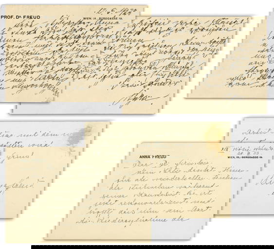 Sigmund Freud & Daughter Anna Freud, 2 Als's Ex Edward L. Bernays