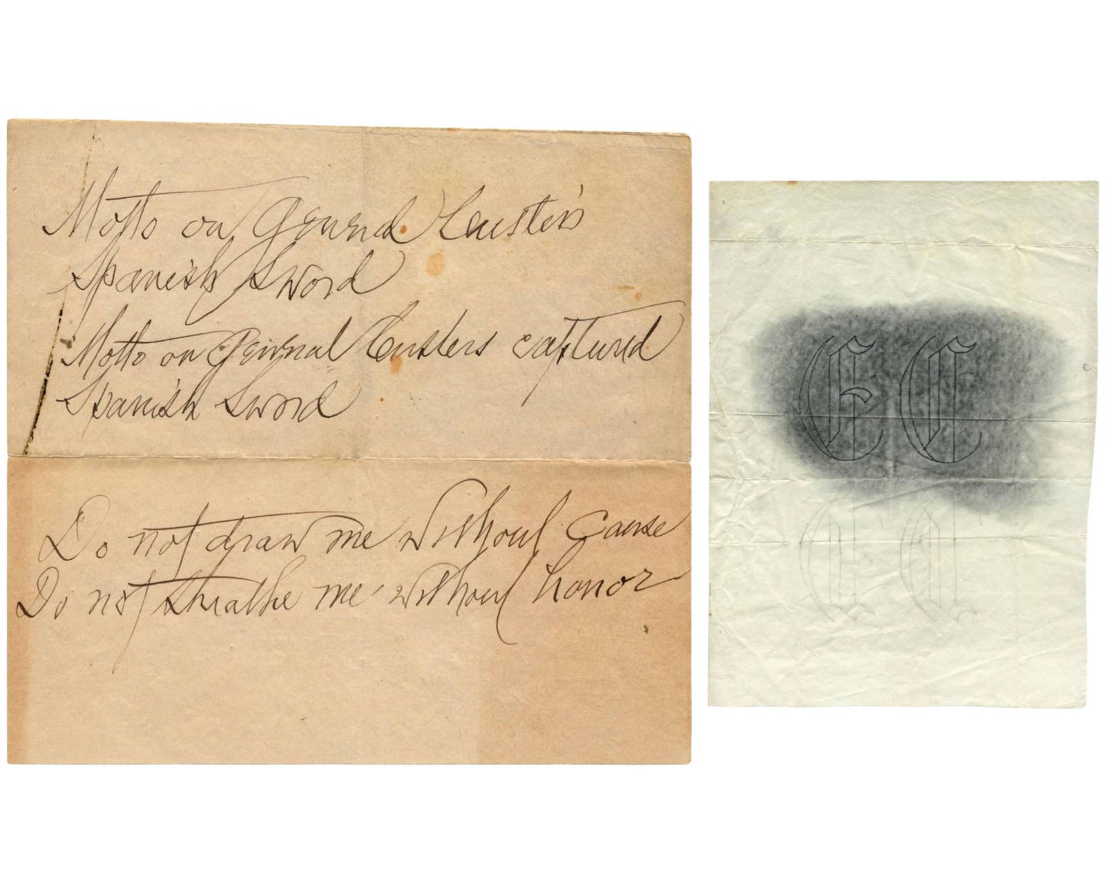 Elizabeth Custer Writes "motto On Custer's Captured Sword Do Not Draw ...