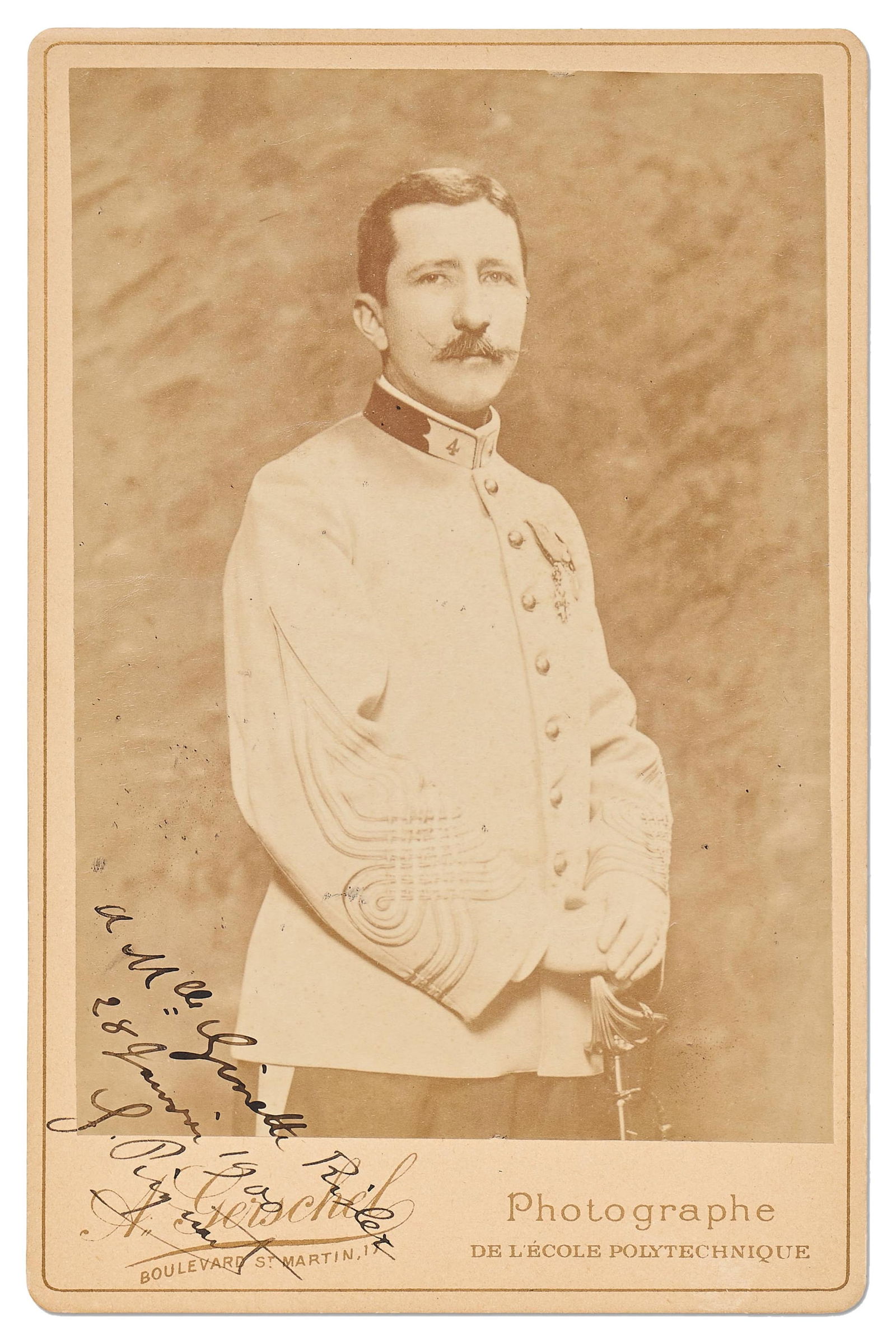 Extremely Rare Cabinet Card Signed By Georges Picquart, Dated Shortly ...