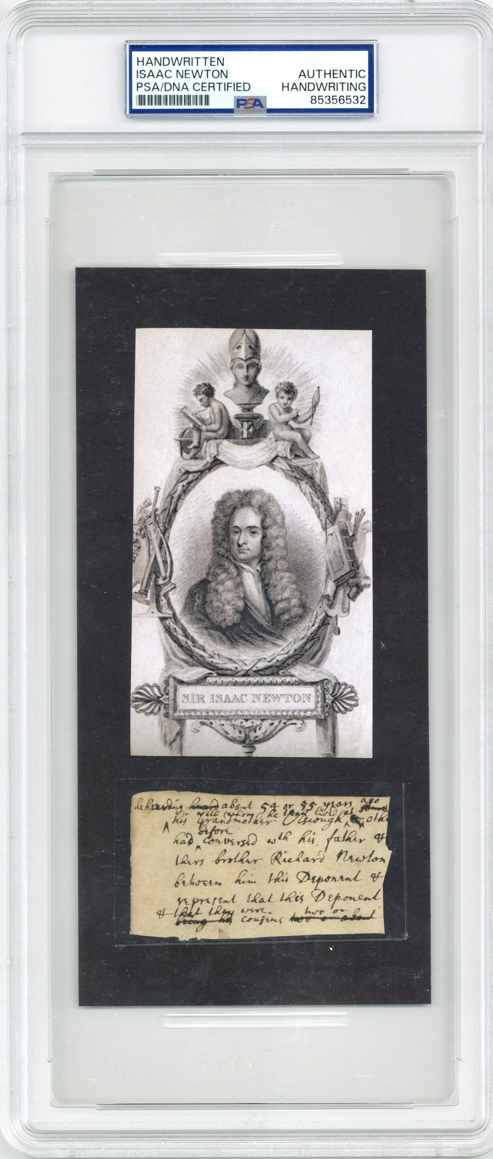 Sir Isaac Newton Rare Signature, Psa Encapsulated And Authenticated ...