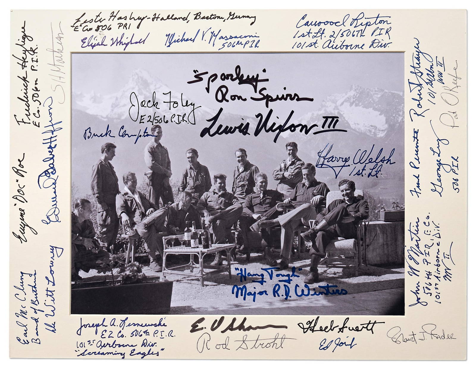 Superb "band Of Brothers" Photo Signed By 27 Members Of "easy Company ...