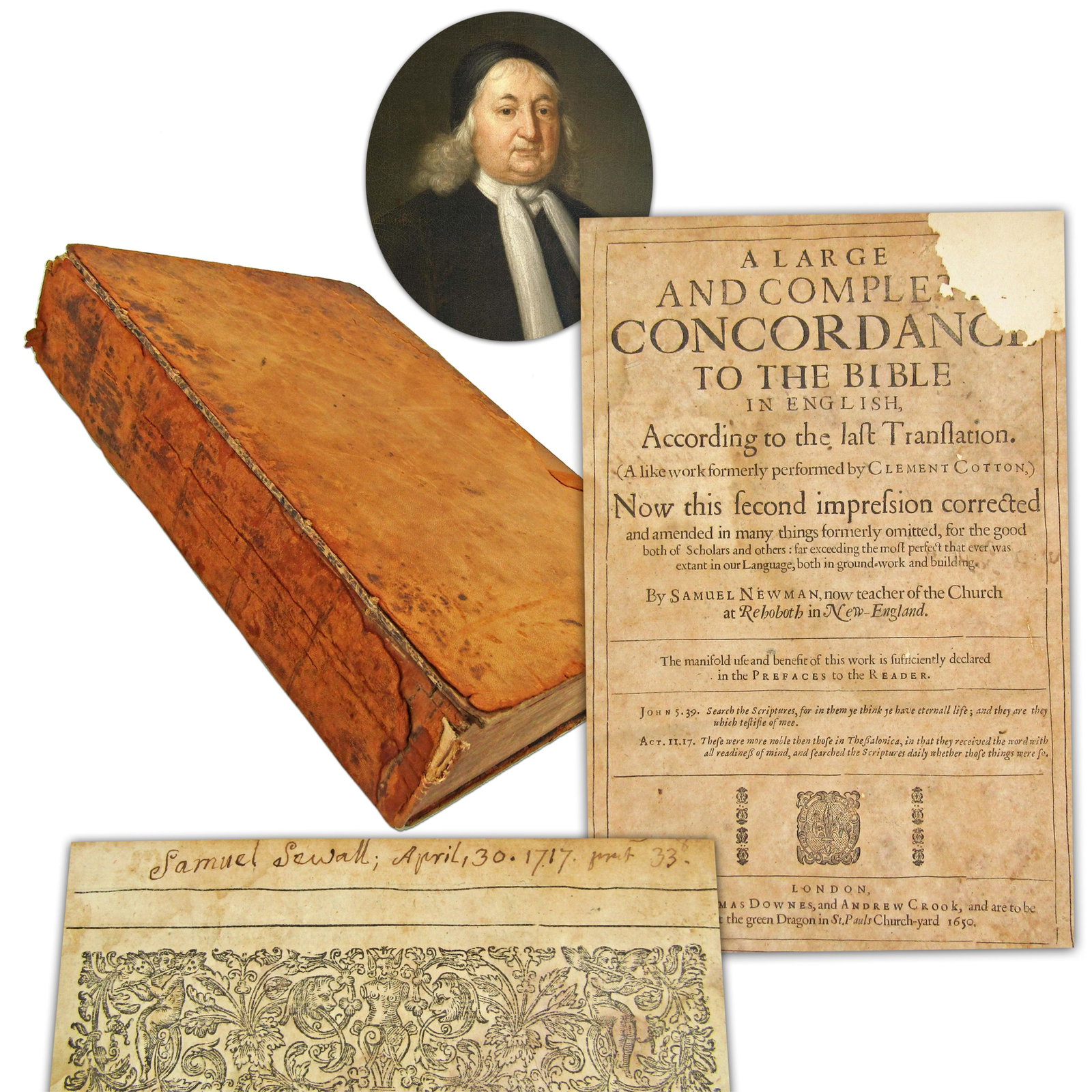 Witchcraft Judge Samuel Sewall Unique Signed & Annotated 1650 Biblical ...