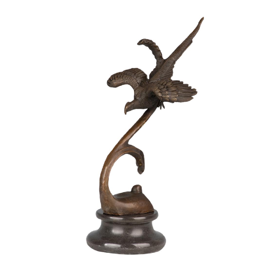 Bronze flying bird statue