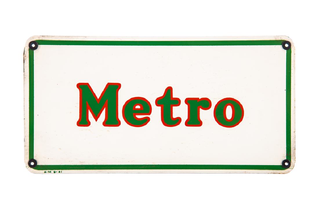 1941 Mobil Metro Gasoline Tin Gas Pump Sign - Aug 02, 2018 | Route 32 ...