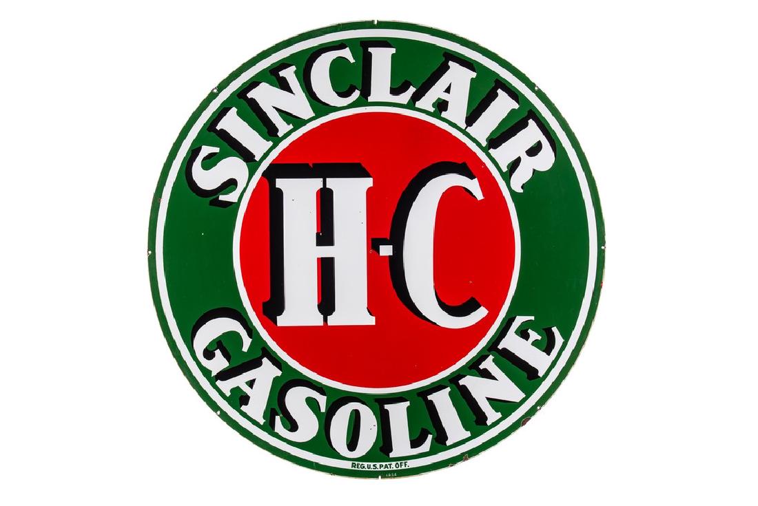 Sinclair H-C Gasoline Porcelain Pole Sign