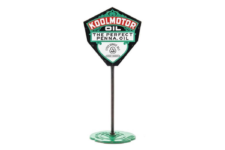 Cities Service Koolmotor Porcelain Kite Curb Sign