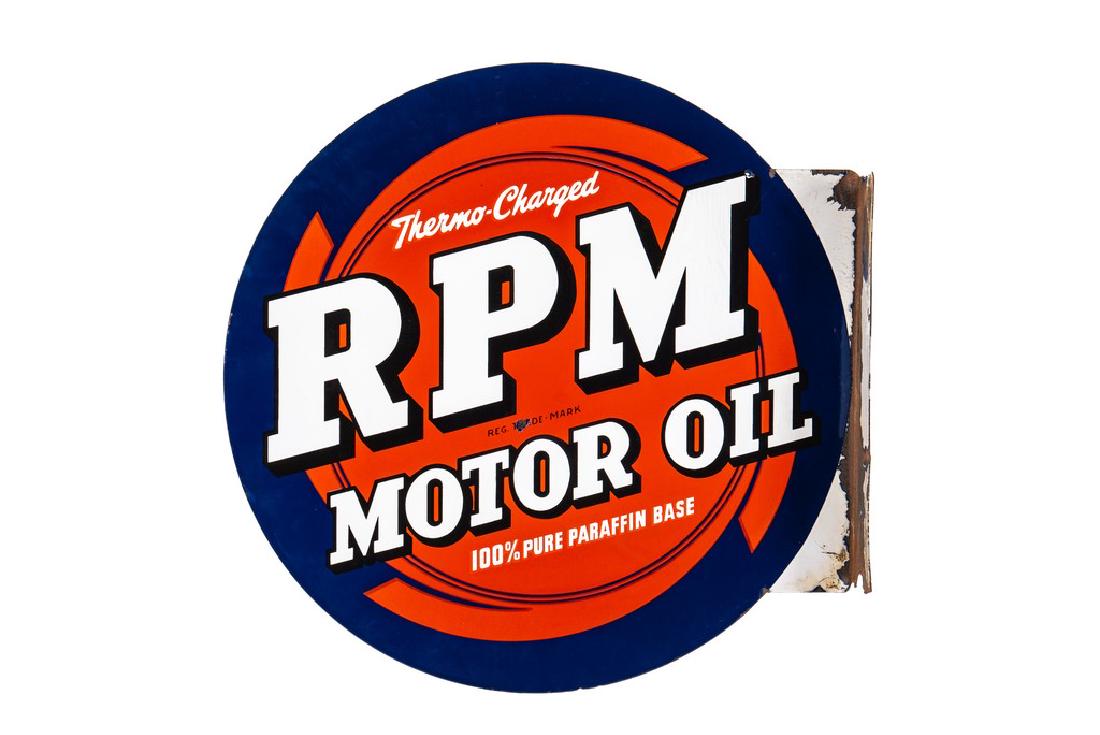 RPM Motor Oil Porcelain Flange Sign